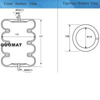 China Replace YOKOHAM 100 Air Spring Four Convoluted Rubber Air Bags M16 Air Fittings for sale