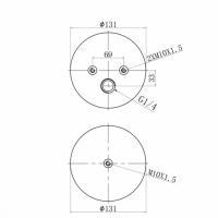 China Rubber Industrial Air Springs Juice Extraction Presses Air Bag 2B7×7P06 Double Convoluted G1/4 M10 for sale