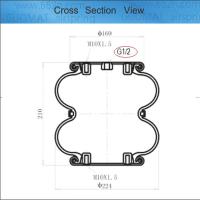 China 2B6910-1/2 Industrial Air Springs Double Convoluted G1/2 Air Fittings 38mm Offset M10 Blind Nuts On 89mm Center for sale