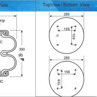 China Double Convoluted Rubber Air Actuator Airsustech Air Bags 2B53022 3/4 Air Inlet Contitech FD 530-22 CI for sale