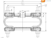 China Single Convoluted Industrial Air Springs Bellow Dunlop PNEURIDE 8''×1 Norgren M/31081 PARKER 9109014 for sale