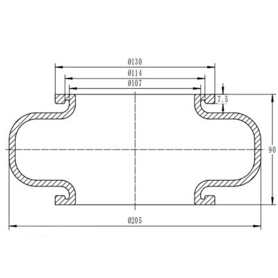 China Single Convoluted Air Spring Bellows Airsustech Air Bag 8'' ×1 Cross Firestone WO1R584085 DUNLOP SP 1218 for sale