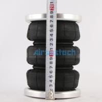 China 185mm Height Rubber Triple Convoluted Air Springs With Aluminium Flange 6x1/4”Universal Air Suspension Kit Bag for sale