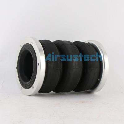 China 185mm Height Rubber Triple Convoluted Air Springs With Aluminium Flange 6x1/4”Universal Air Suspension Kit Bag for sale