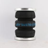 China 185mm Height Rubber Triple Convoluted Air Springs With Aluminium Flange 6x1/4”Universal Air Suspension Kit Bag for sale