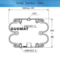 China 90-300mm Working Stroke Industrial Air Springs 2B53022 G3/4 M10 Double Convolution Air Actuator for sale