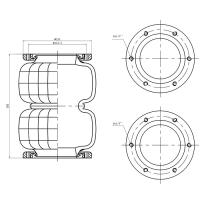 China Aluminium Flange Pickup Truck Suspension Air Springs Double Convoluted  1/4'' Fitting Hole for sale