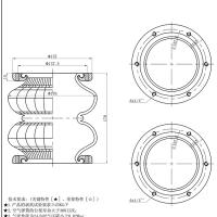 China Double Convoluted Suspension Air Springs 137.5mm Screw Center Distance Air Lift Ride Bellow Bag for sale