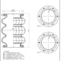 China Triple Bag Rubber Air Spring 250mm Height Flange Air Suspension for sale