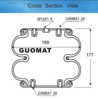 China 52mm Center Industrial Suspension Air Springs Goodyear 2B8-150/153/550 Contitech FD 120-17 509 For Large Dry Machines for sale