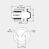 China 1K176120  Industrial Air Springs Single Convolutions M8 ZG1/4'' Air Inlet 195mm For Vibrating Shaker Screens for sale