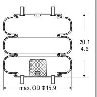 China Contitech FT 530-35 455 Industrial Air Springs 2pcs Combo Studs Firestone W01-358-7843 For HENDRICKSON TRAILER S7100 for sale