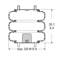 China Triple Convoluted Industrial Air Springs Firestone W01-358-7847 WO13587847 Continental FT 530-35 457 for sale