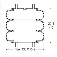 China Triple Bellows Industrial Air Springs Goodyear 3B14-360 Firestone W01-358-7848 WO13587848 Continental FT 530-35 439 for sale