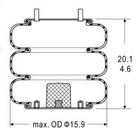 China 3 Convoluted Firestone Air Springs Assembly W01-358-7855 Contitech FT 530-35 522 Industrial Air Bag For GRANNING 7026 for sale