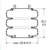 China Firestone W01-358-7862 Industrial Air Springs Contitech FT 530-35 534 Triple Air Bellows For Hendrickson 1795 for sale