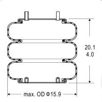 China Firestone W013587872 Industrial Air Springs Contitech FT530-35 726 Triple Pneumatic Actuator For HENDRICKSON AUX 004828 for sale