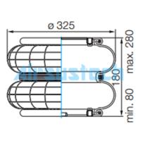China 300mm Dia. Phoenix Air Spring SP 2 B 22 R Double Convolution Air Lift Bag For Heavy for sale