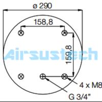 China 7.5 Kg Phoenix Air Spring SP2B34R/SP 2 B 34 R Suspension Air Shock Installation Easy With Bolts for sale