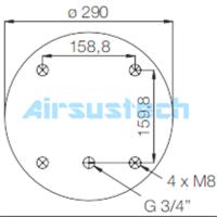 China SP2B34R Double Convoluted Phoenix Suspension Air Boot Air Spring For Small Laundry Industrial Equipment for sale