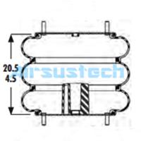China 3B14-455 Rubber Goodyear Air Spring Air Fitting 1/4 NPTF Rubber Bellow 556-33-8-335 For Lifting for sale