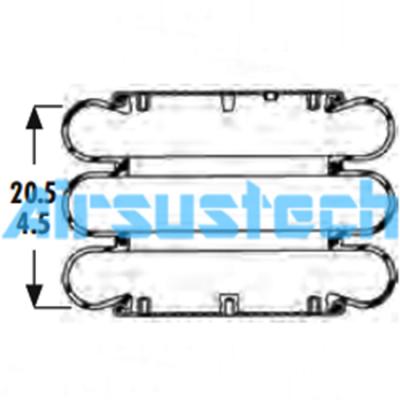 China Goodyear Automotive Air Spring 3B14-450 Triple Convoluted Suspenison Parts For Trucks And Trailers for sale