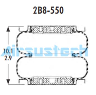 China Customized Goodyear Air Spring 2B8-550 W01-358-7325 Firestone Suspension Air Shock for sale