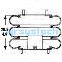 China High Flexibility Goodyear Suspension Air Spring 3B14-457 Triple Convoluted Industrial Air Bags for sale