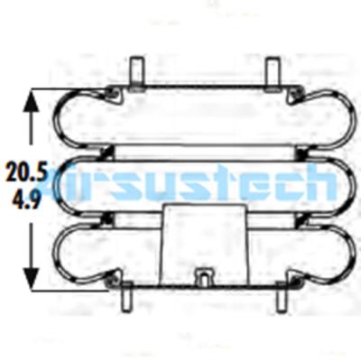 China High Flexibility Goodyear Suspension Air Spring 3B14-457 Triple Convoluted Industrial Air Bags for sale