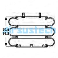 China Easy Installation Air Suspension Spring 3B14-463 Original Goodyear Triple Convoluted Air Bag for sale
