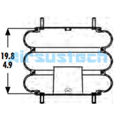 China 3B14-462 Goodyear Air Spring Bellows Cross FT 530-35 Contitech Aluminum Plate Air Isolator for sale