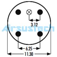 China 3B14-462 Goodyear Air Spring Bellows Cross FT 530-35 Contitech Aluminum Plate Air Isolator for sale