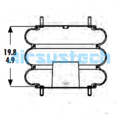 China 556-33-8-335 Goodyear Air Spring 3B14-456 ABSP3B32RA-7839 AUTOMANN Triple Air Bellow for sale