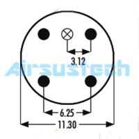 China 556-33-8-335 Goodyear Air Spring 3B14-456 ABSP3B32RA-7839 AUTOMANN Triple Air Bellow for sale