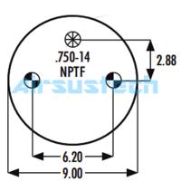 China Commercial Goodyear Suspension Spring 1B12-305 Combination Stud Stud – 3/4-16 Firestone W01-358-6920 for sale