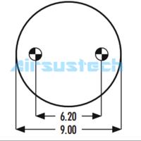 China 1B12-322 Goodyear Air Spring FS 330-11 467 Contitech Suspension Air Bag With Combination Stud 3/4-16 for sale
