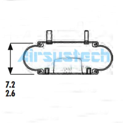 China 1B12-322 Goodyear Air Spring FS 330-11 467 Contitech Suspension Air Bag With Combination Stud 3/4-16 for sale