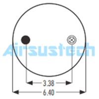 China Air Ride Suspension Air Springs Replace 2B9-611 Goodyear Bellows Air Spring 1/4 NPTF Air Fitting 578-92-3-211 for sale