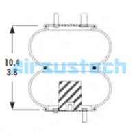China Air Ride Suspension Air Springs Replace 2B9-611 Goodyear Bellows Air Spring 1/4 NPTF Air Fitting 578-92-3-211 for sale