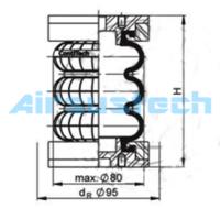 China Easy Installation Air Springs With 78 Mm Cover Plate Diameter for sale