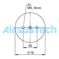 China Durability 78mm Diameter Suspension Air Springs FT 22-6 DI CR Contitech Rubber Damper for sale