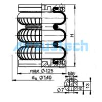 China Gas Filled Compression Air Shock Absorber FT 44-15 DI Contitech Air Spring With G3/8 for sale
