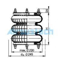 China 8X3 Airsustech Air Bags FT 138-26 DS Contitech Triple Convoluted Air Rubber Spring for sale