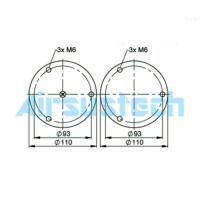 China 110mm Triple Convolution Contitech Air Spring FT 44-15 DI CR 4 1/2