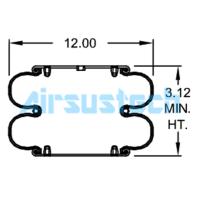 China W01-358-7443 Firestone Rubber Bag 22-1.5 Style Double Convoluted Air Spring Replacement for sale