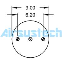 China W01-358-7443 Firestone Rubber Bag 22-1.5 Style Double Convoluted Air Spring Replacement for sale