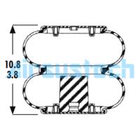 China Vibration Isolation Rubber Bellows 2B9-201 Steel Plate Goodyear Rubber Bellows 578-92-3-202 for sale