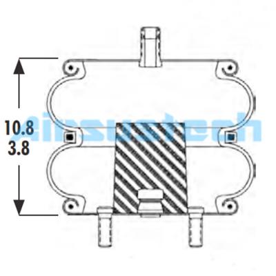 China 2B9-230 Rubber Bellows Goodyear Air Spring 3.5 Kg Weight With Steel Plate Air Suspension for sale