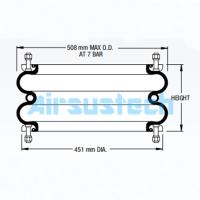 China 246 mm Maximum Stroke Rubber Steel Firestone Air Bags W01-M58-6985 Double Convoluted Flange Air Spring for sale