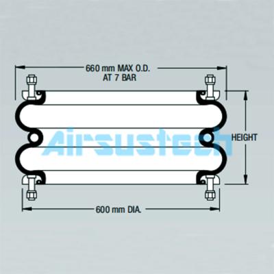 China 7.00 KG Convoluted Rubber Air Spring W01M586979 Air Suspension For Trucks for sale